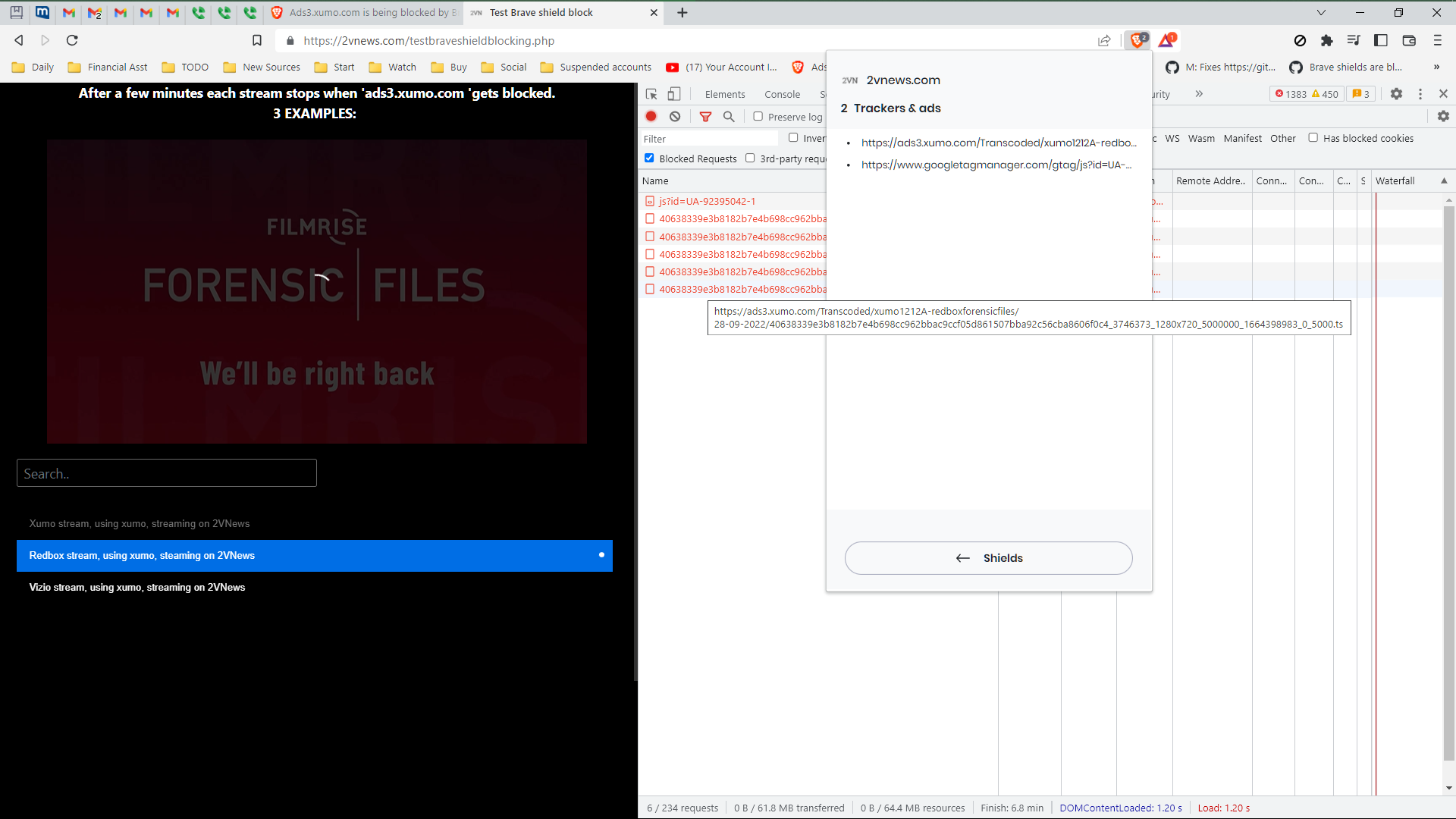 Brave shields are blocking streams when `ads3.xumo.com` loads · Issue #14222 · easylist/easylist ...