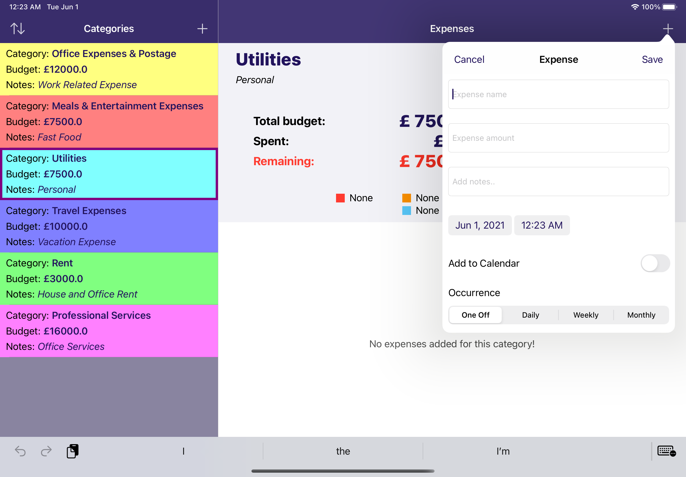 GitHub - MerianLesster/Spending-Management-Tool: Developed an iPad application, for managing ...