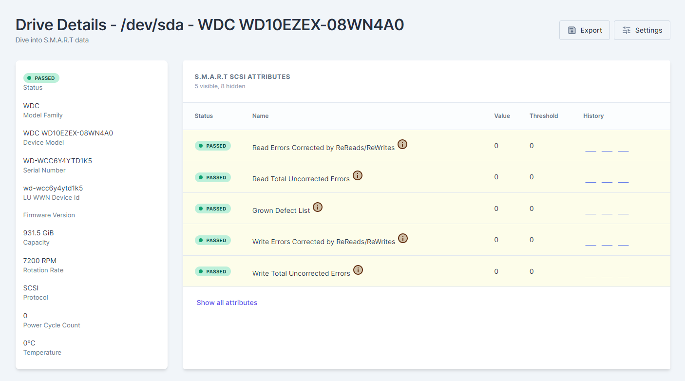 [BUG] Smart status passed but no info · Issue #444 · AnalogJ/scrutiny · GitHub