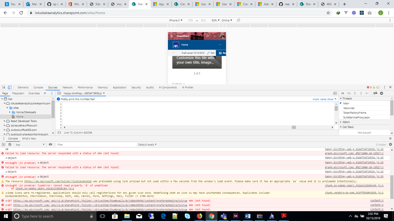 React Birthday not showing any result · Issue #1030 · pnp/sp-dev-fx-webparts · GitHub