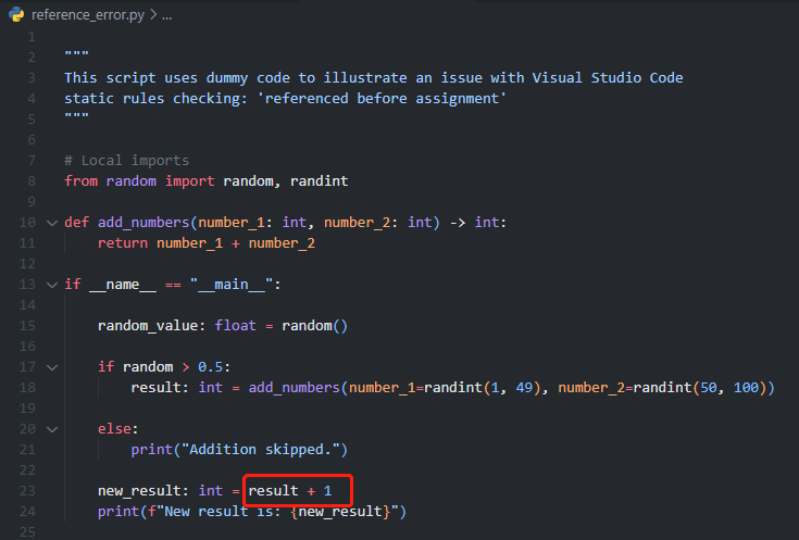 cannot detect "referenced before assignment" static rule · Issue #5174 · microsoft/pyright · GitHub