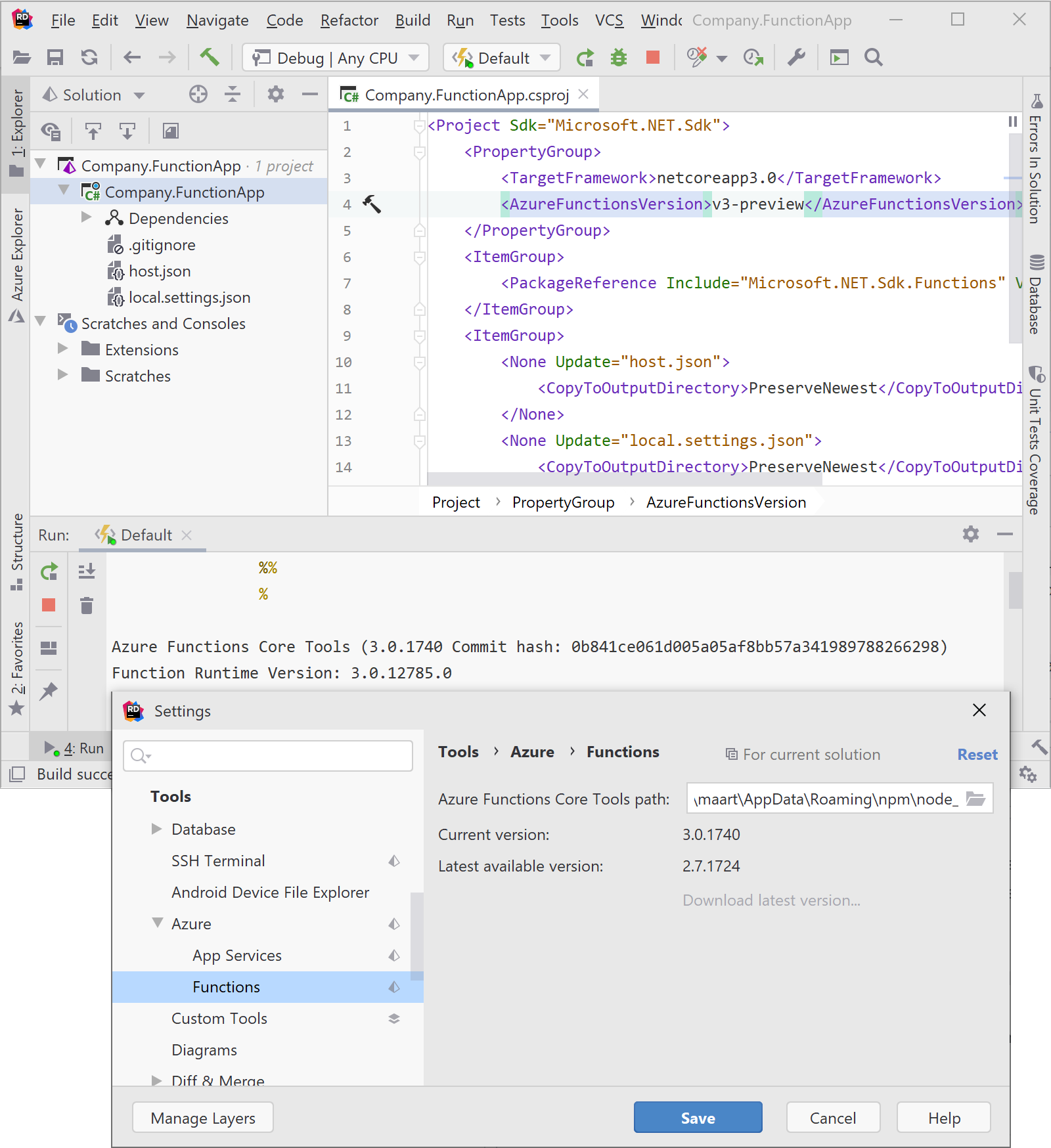Azure Functions 3.0 tracking issue · Issue #240 · JetBrains/azure-tools-for-intellij · GitHub