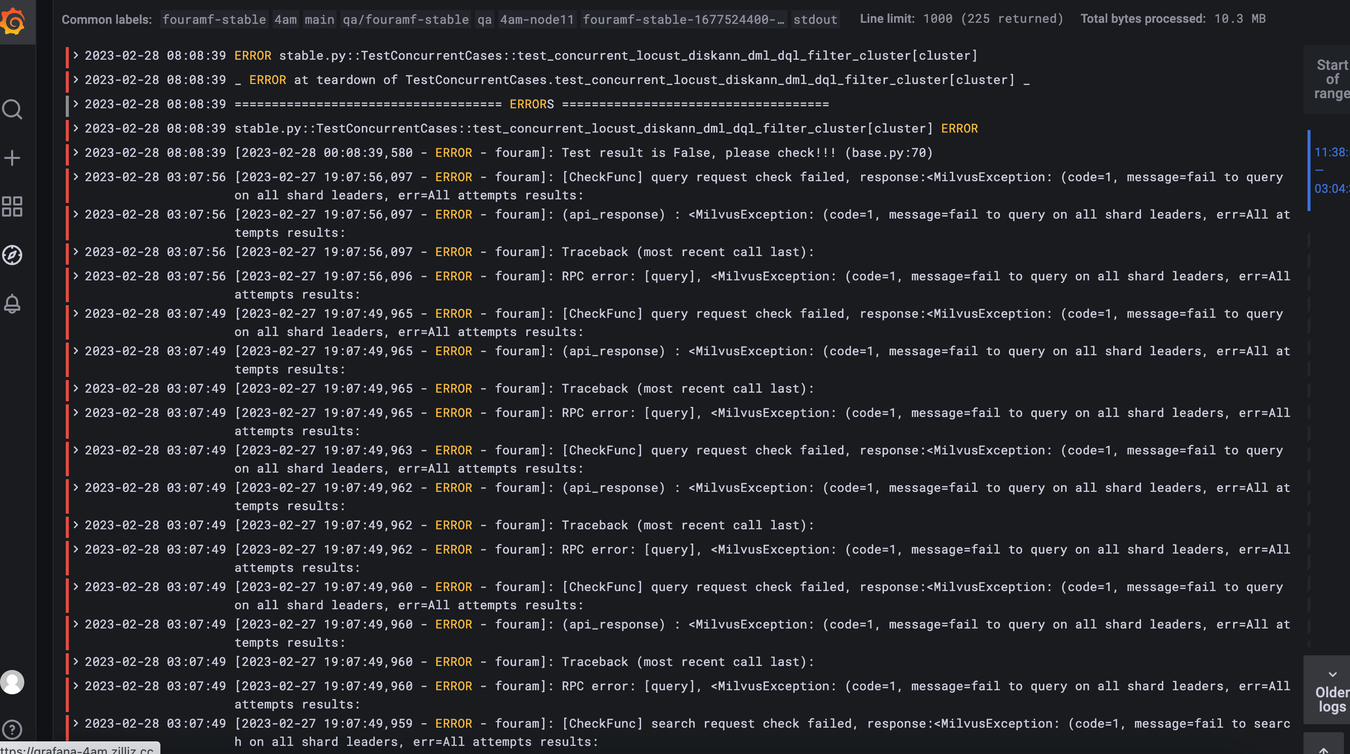 [bug] [benchmark][diskann]milvus Search Failed And Reported Fail To Query On All Shard Leaders