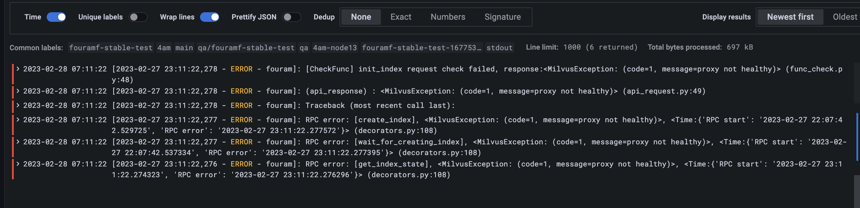 [Bug]: [benchmark][diskann] Milvus get_index_state interface reports "proxy not healthy" after ...