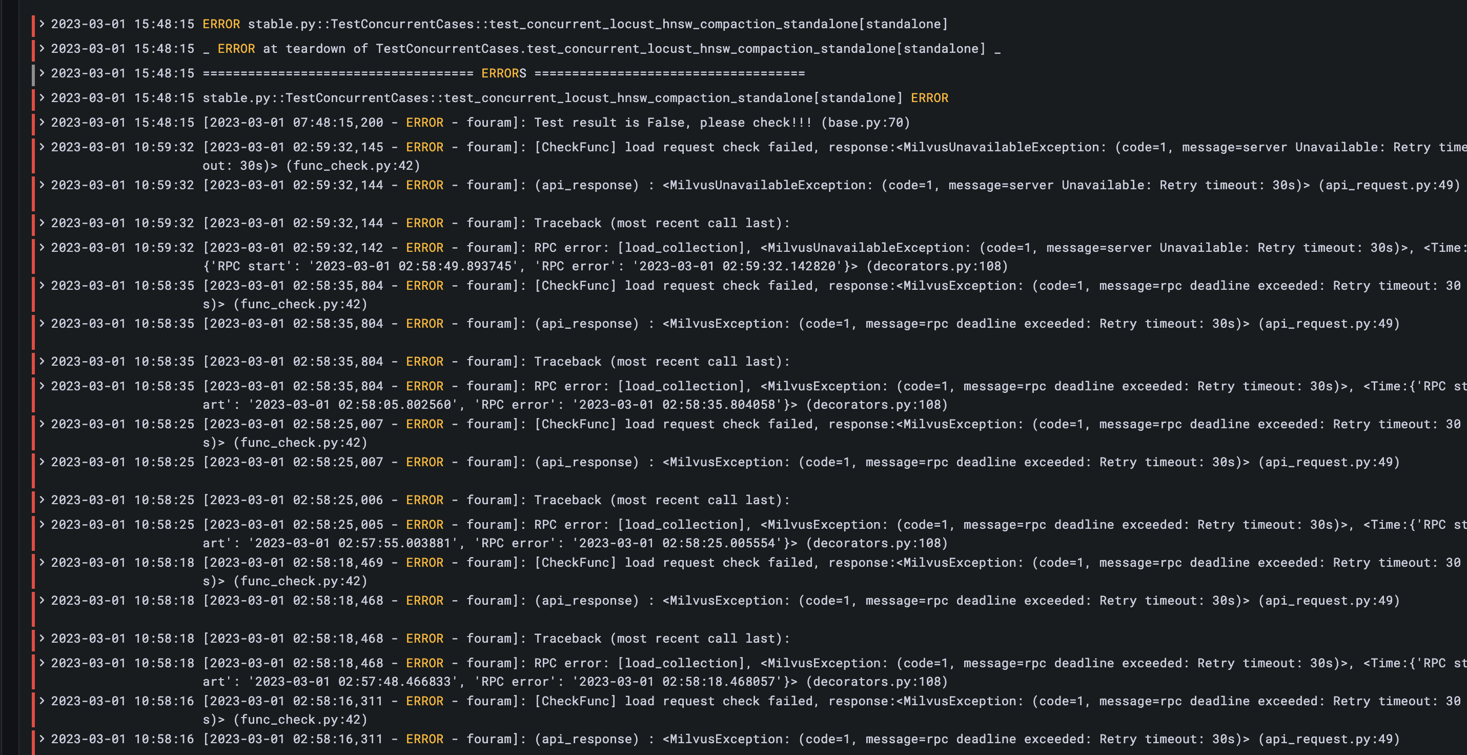 [Bug]: [benchmark]Milvus load failed report error: "rpc deadline exceeded" · Issue #22502 ...