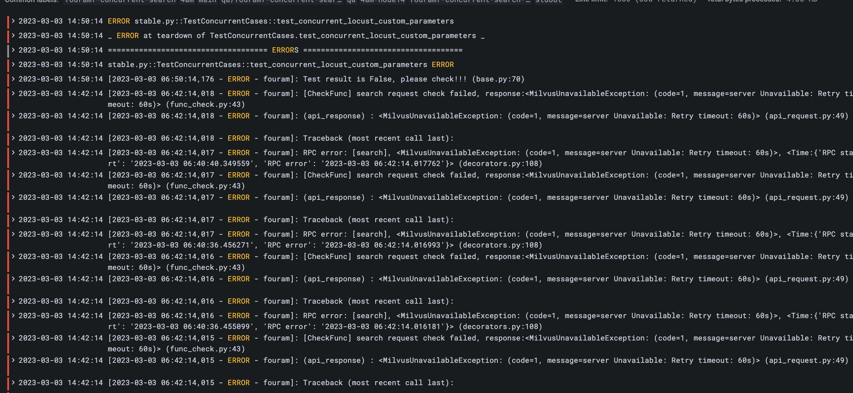 [Bug]: [benchmark][standalone] Milvus search with gist1m data，search concurrent number is one ...