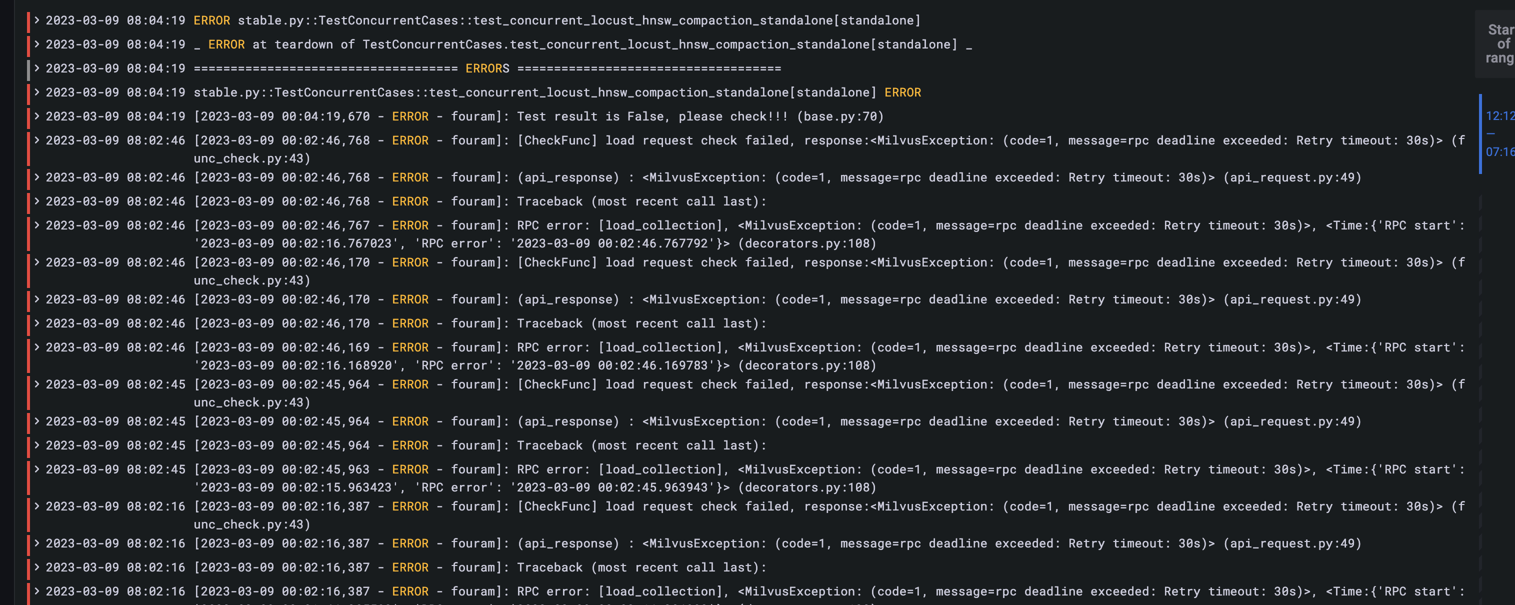[Bug]: [benchmark]Milvus load failed report error: "rpc deadline exceeded" · Issue #22502 ...