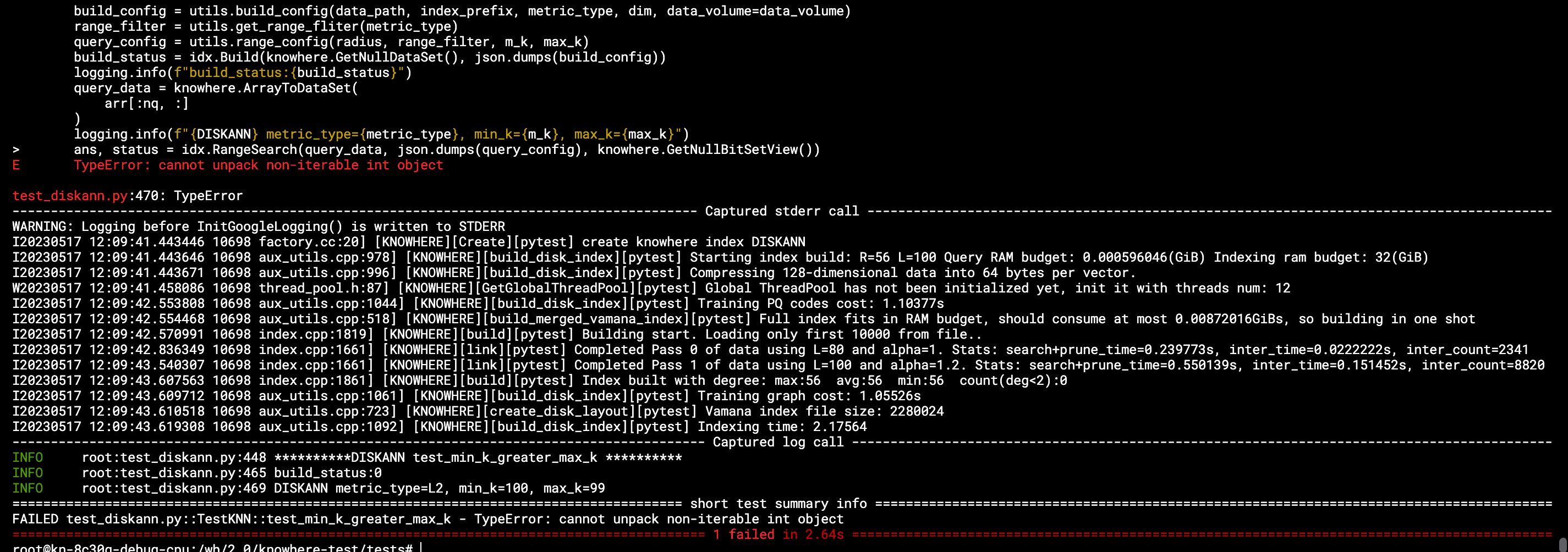 [Bug]:diskann rangesearch python side api error · Issue #888 · milvus-io/knowhere · GitHub