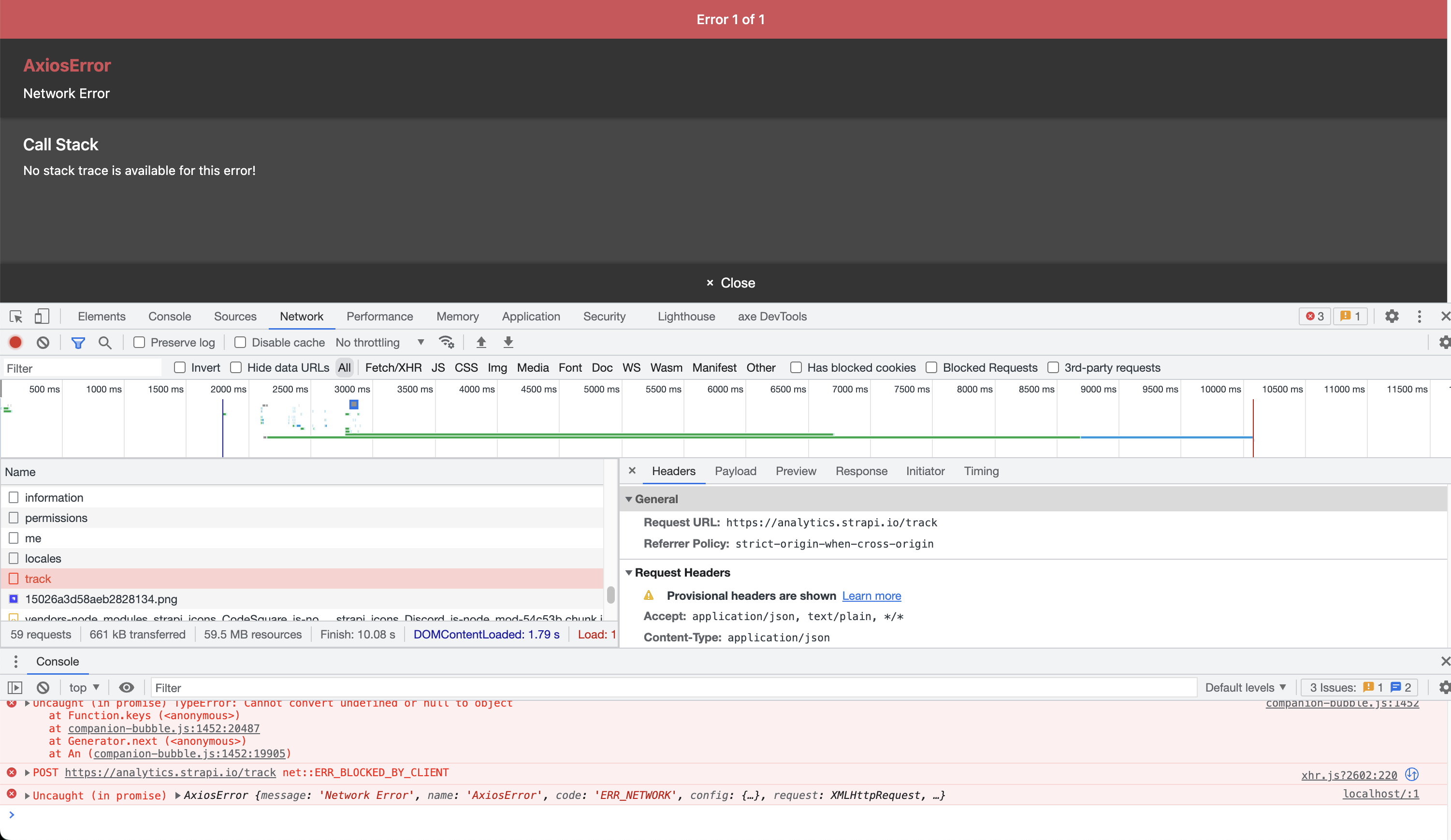 Axios error in admin portal when using Brave browser · Issue #14433 · strapi/strapi · GitHub