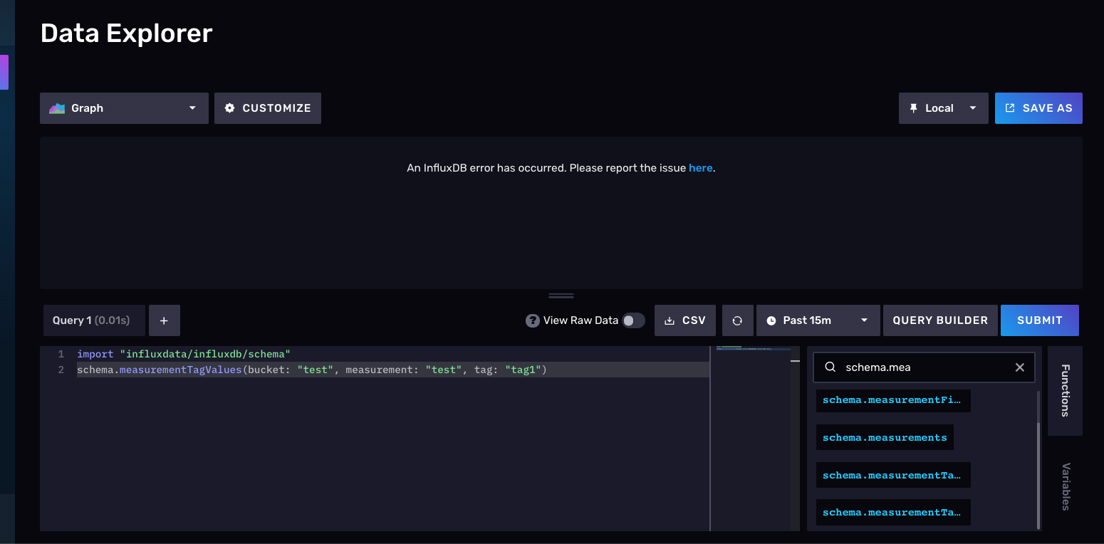 Error returning schema.measurementTagValues() · Issue #3485 · influxdata/ui · GitHub