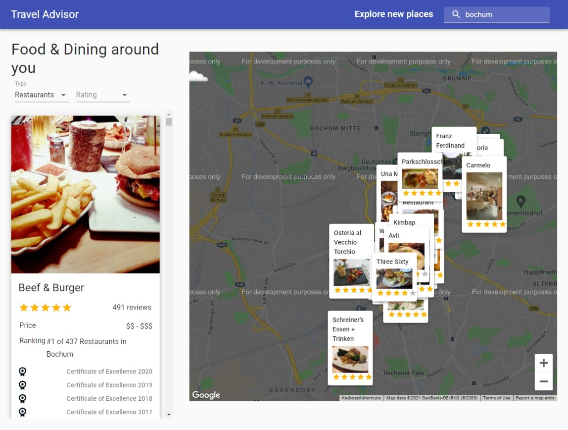 GitHub - oluwabi/Travel-Advisor: It is an App that helps in finding desired location in an ...