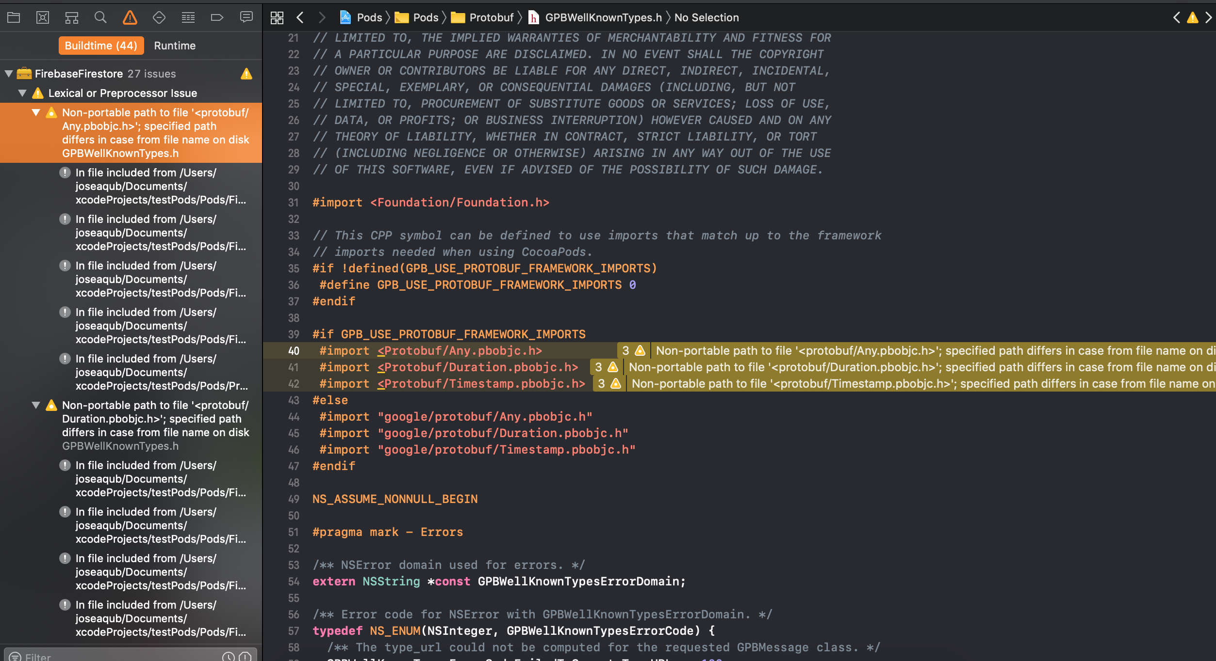 Problem warning Protobuf · Issue #3243 · firebase/firebase-ios-sdk · GitHub