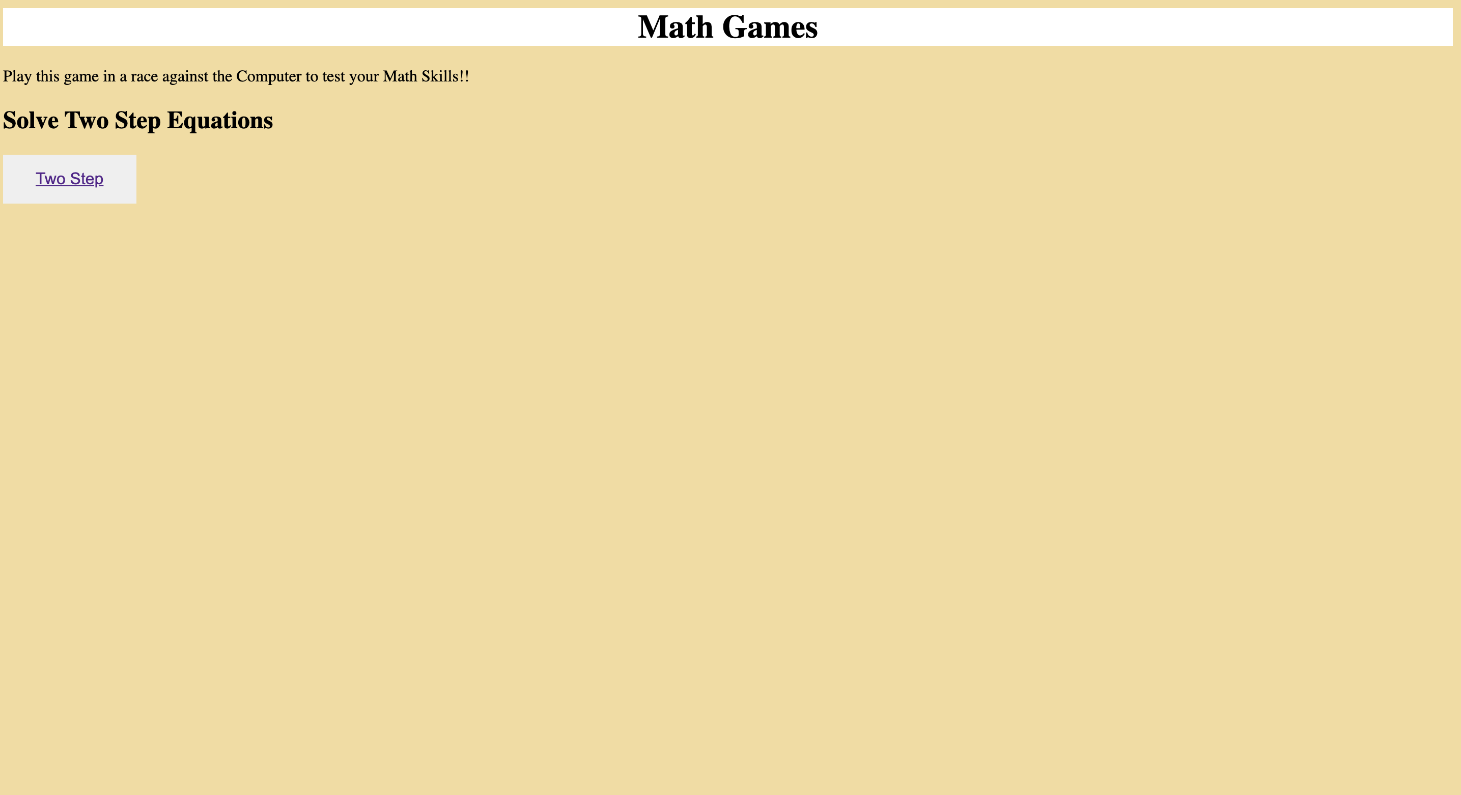GitHub - recoronejr/MathGame: Generates 2, 3, 4 step equations random ...