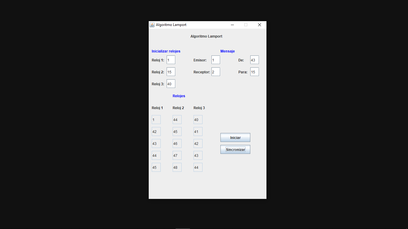 GitHub - AlexyzFlorez/Algoritmo-De-Lamport: Aplicación desarrollada en Java simulando el ...