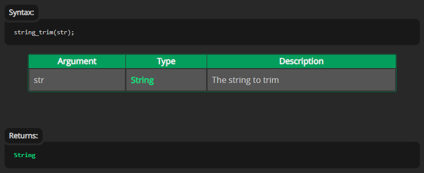 Docs: `string_trim` doesn't have `substr` argument · Issue #2030 · YoYoGames/GameMaker-Bugs · GitHub