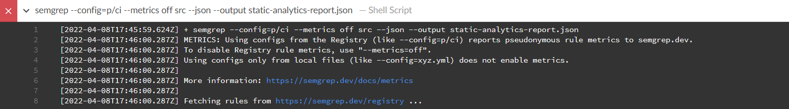 To disable Registry rule metrics, use "--metrics=off". · Issue #4987 · semgrep/semgrep · GitHub