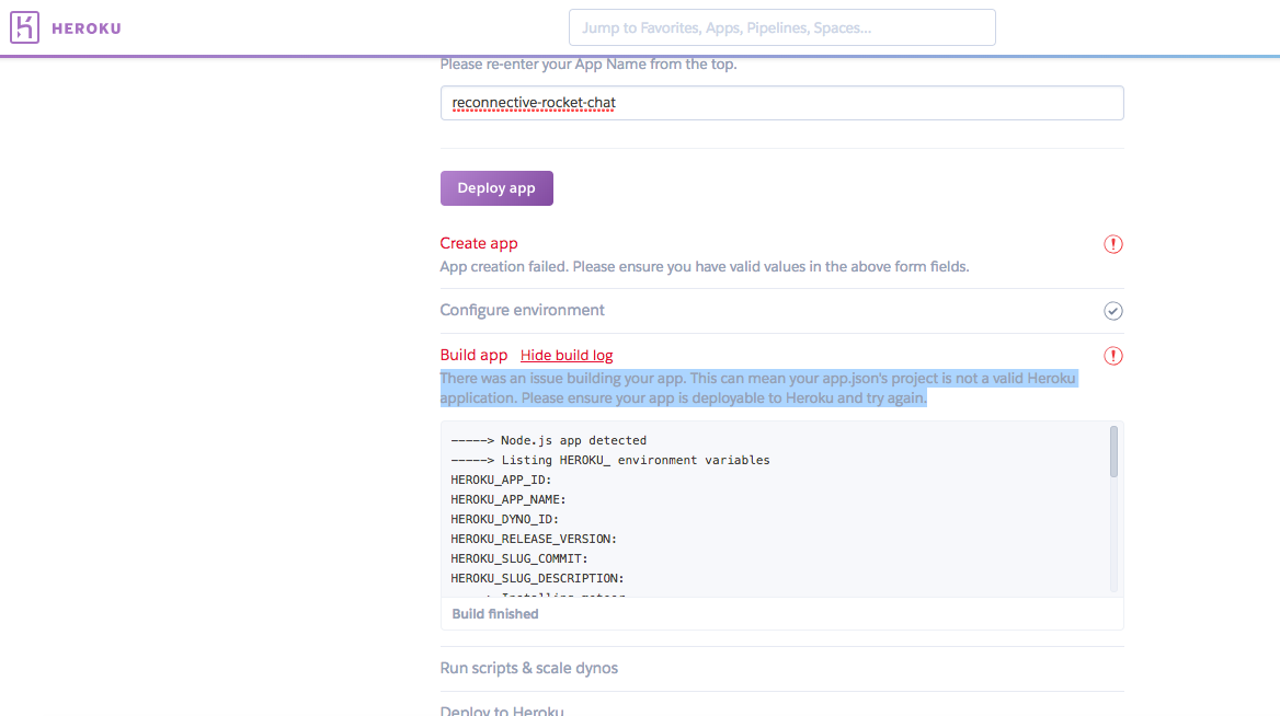 One-click Deployment on Heroku not working · Issue #13703 · RocketChat/Rocket.Chat · GitHub
