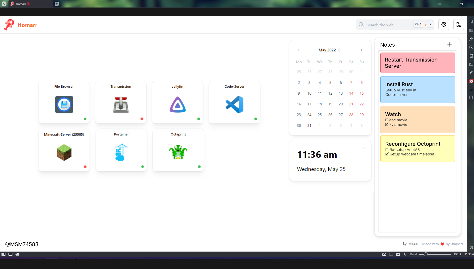Notes Section · Issue #154 · ajnart/homarr · GitHub