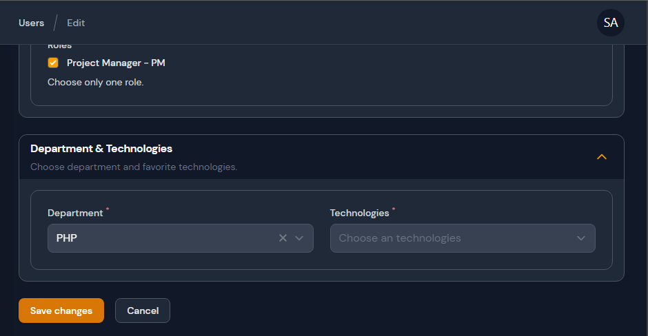 How can I load BelongsToMany relationship data using dependent input ...