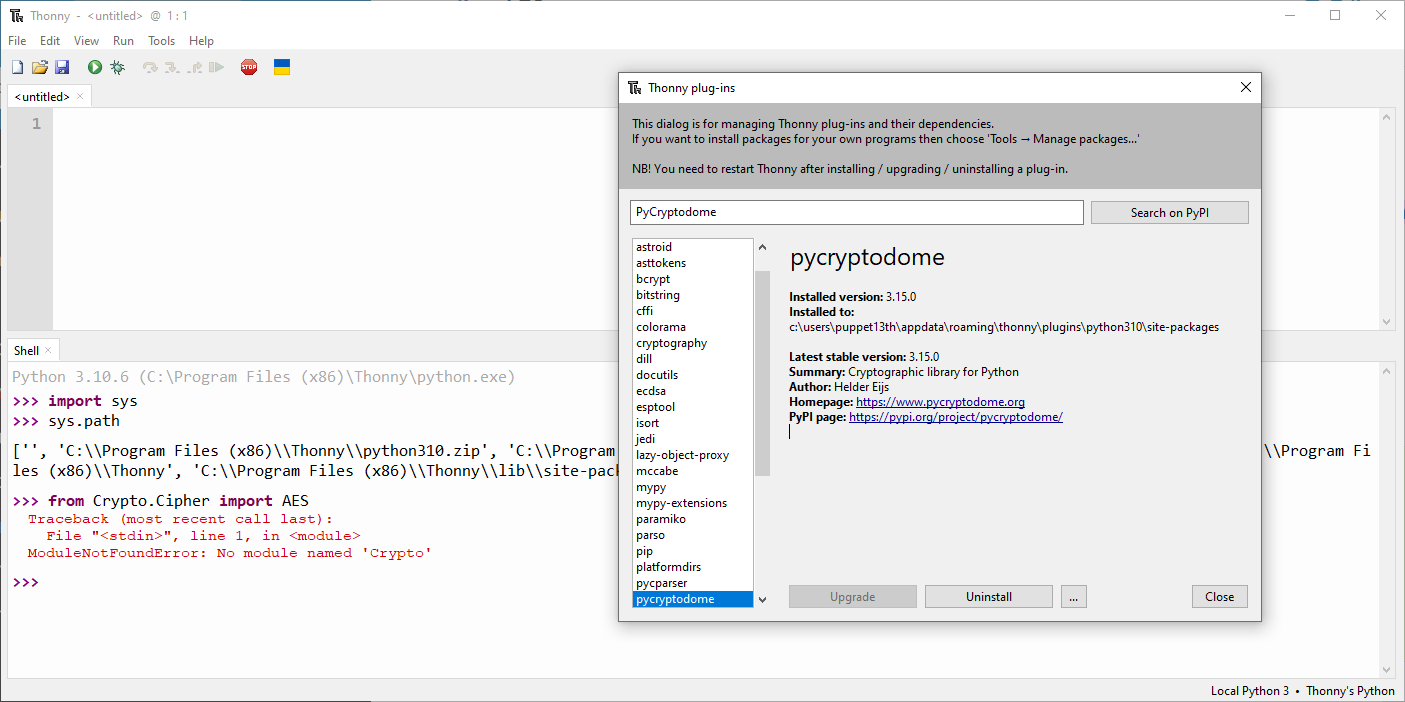 Thonny 4.0 does not add localuser site-packages to sys.path · Issue #2440 · thonny/thonny · GitHub