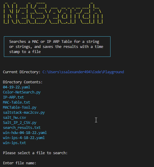 GitHub - StewAlexander-com/NetSearch: Searches for patterns in an ARP ...