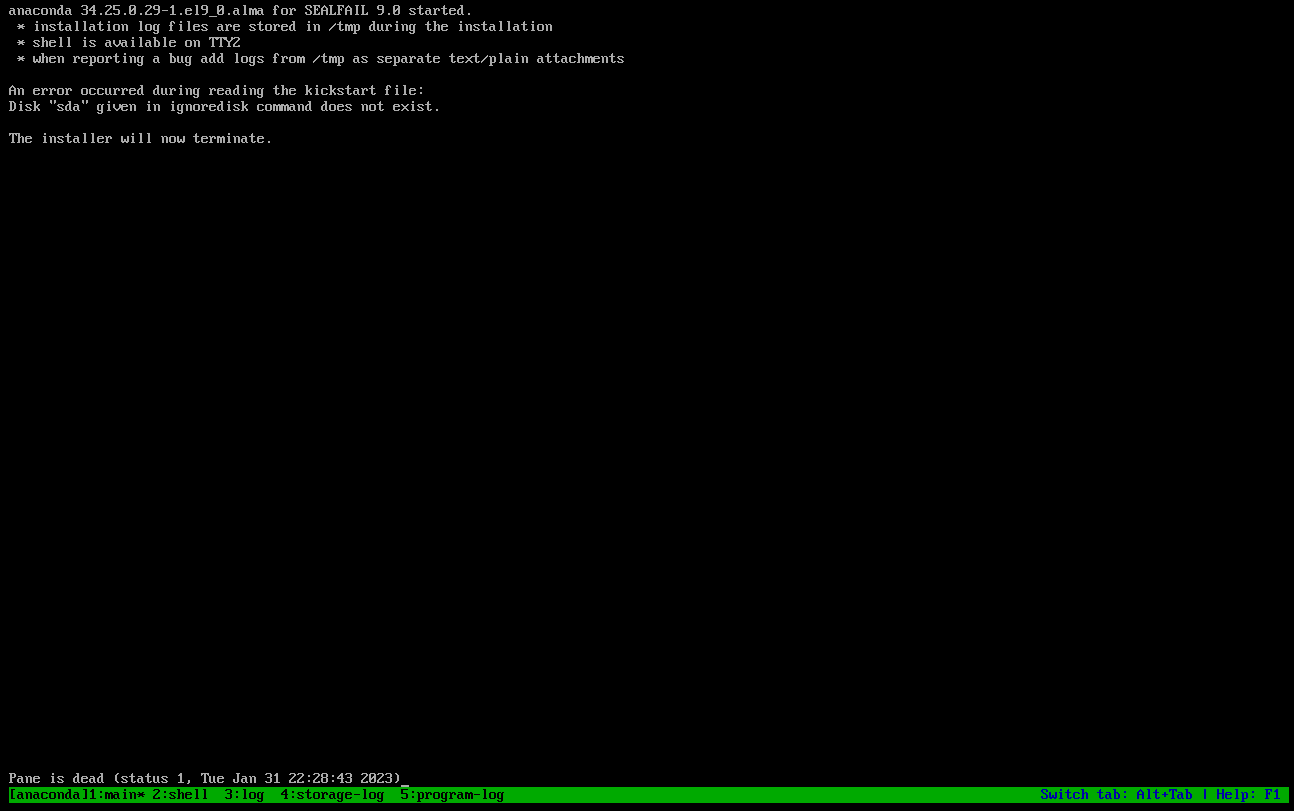 Installer can't find /dev/sda and fails to start in a VM · Issue #2 · SEALFAIL/iso-builder · GitHub