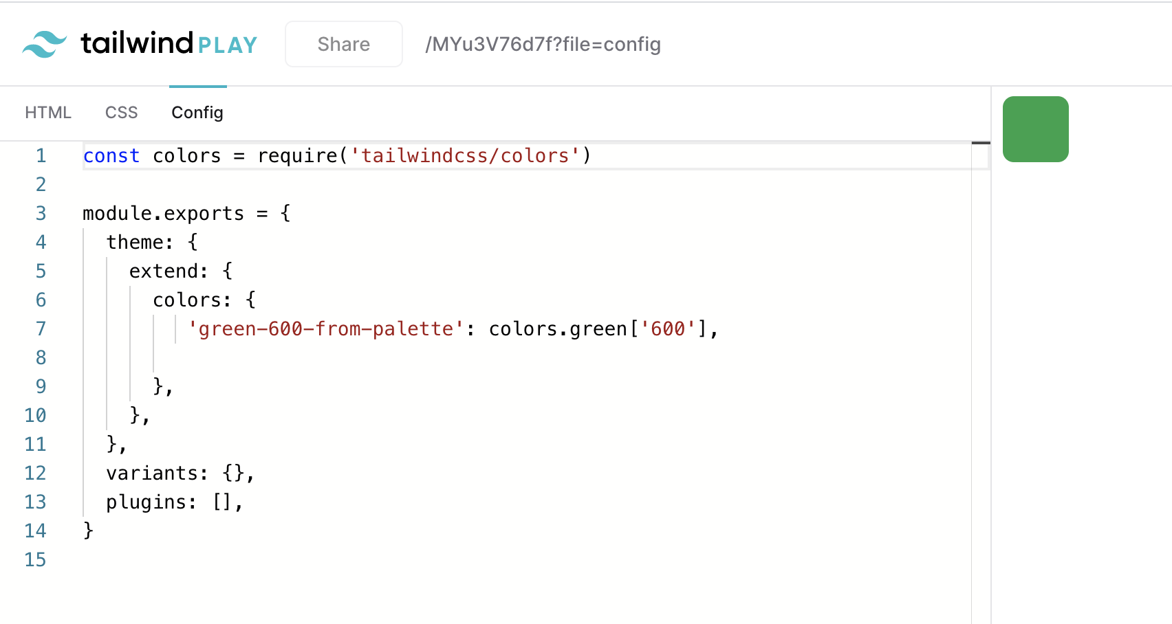 Accessing Tailwind Color Palette Value In Nfigjs 