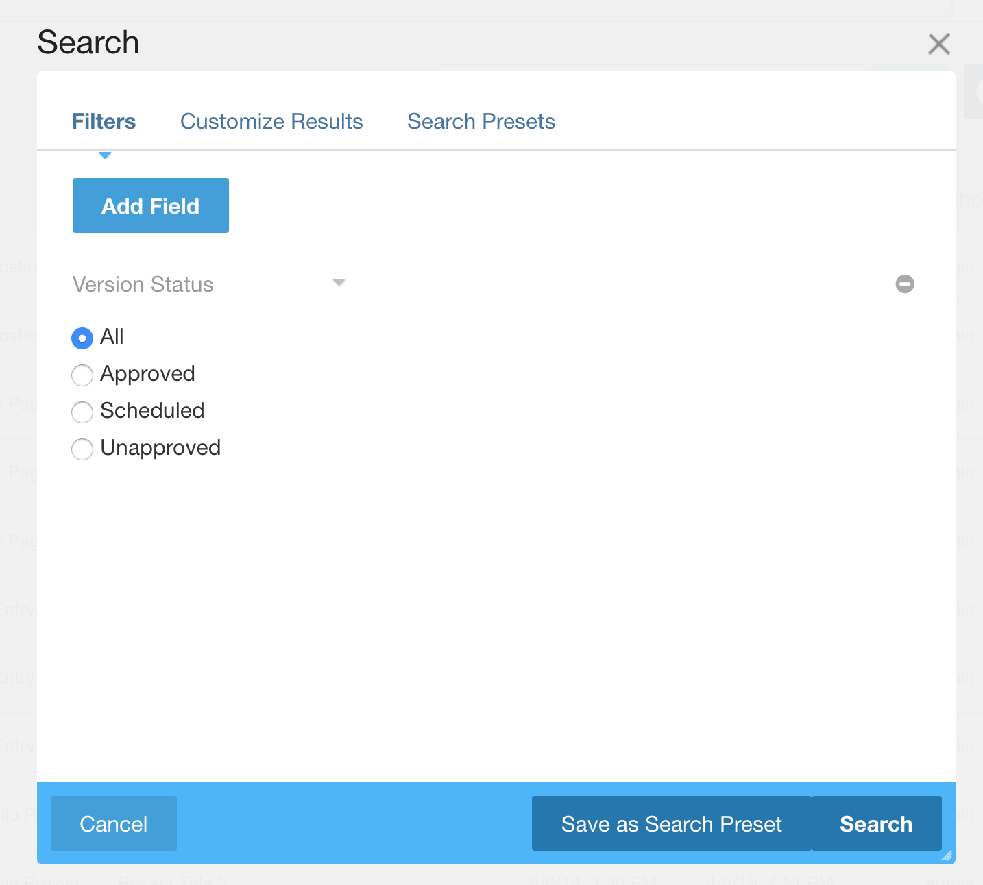 Version Status Column On Page Search · Issue 7737 · Concretecms Concretecms · Github