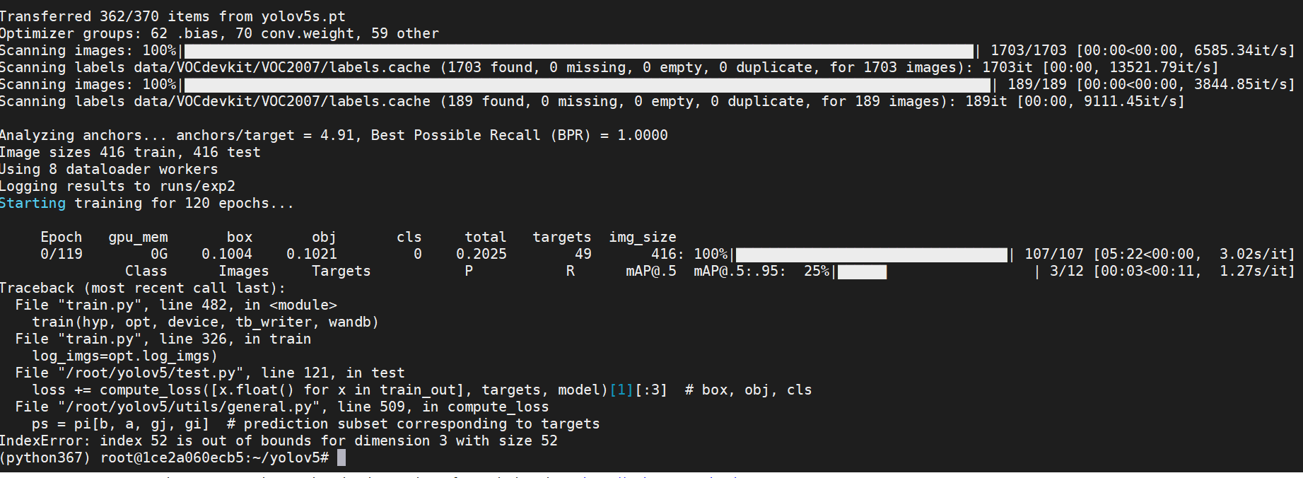 Error in training my data · Issue #1312 · ultralytics/yolov5 · GitHub