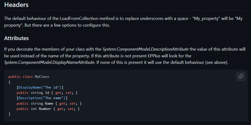 Support for DisplayAttribute · Issue #1042 · EPPlusSoftware/EPPlus · GitHub