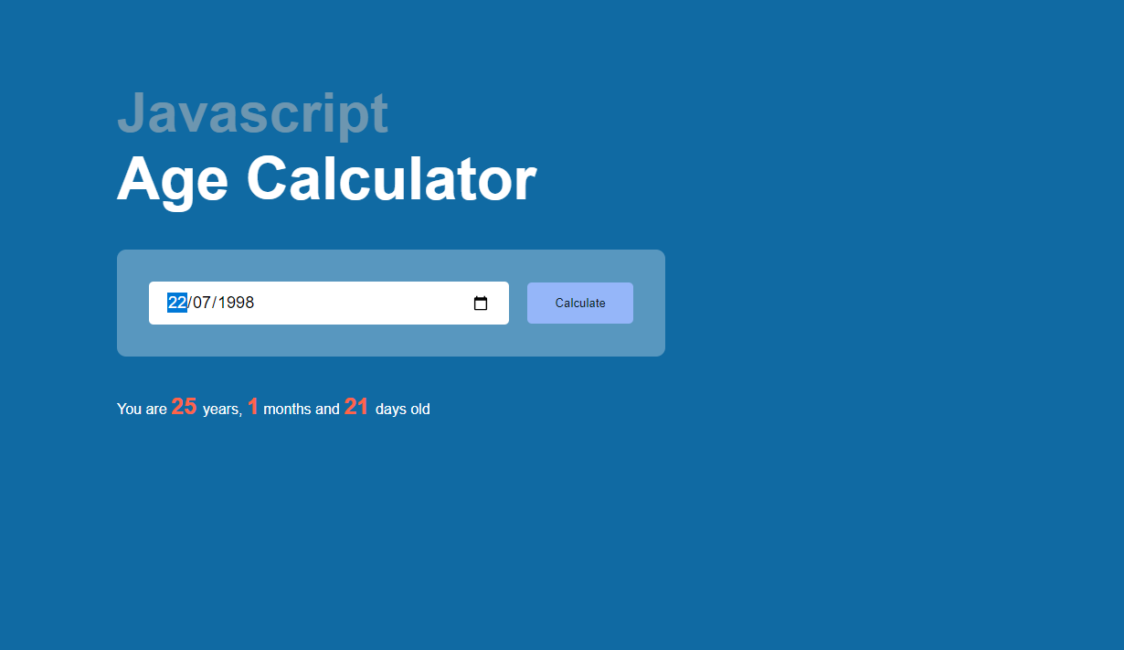 GitHub - shadikhasan/JavaScript-Age-Calculator