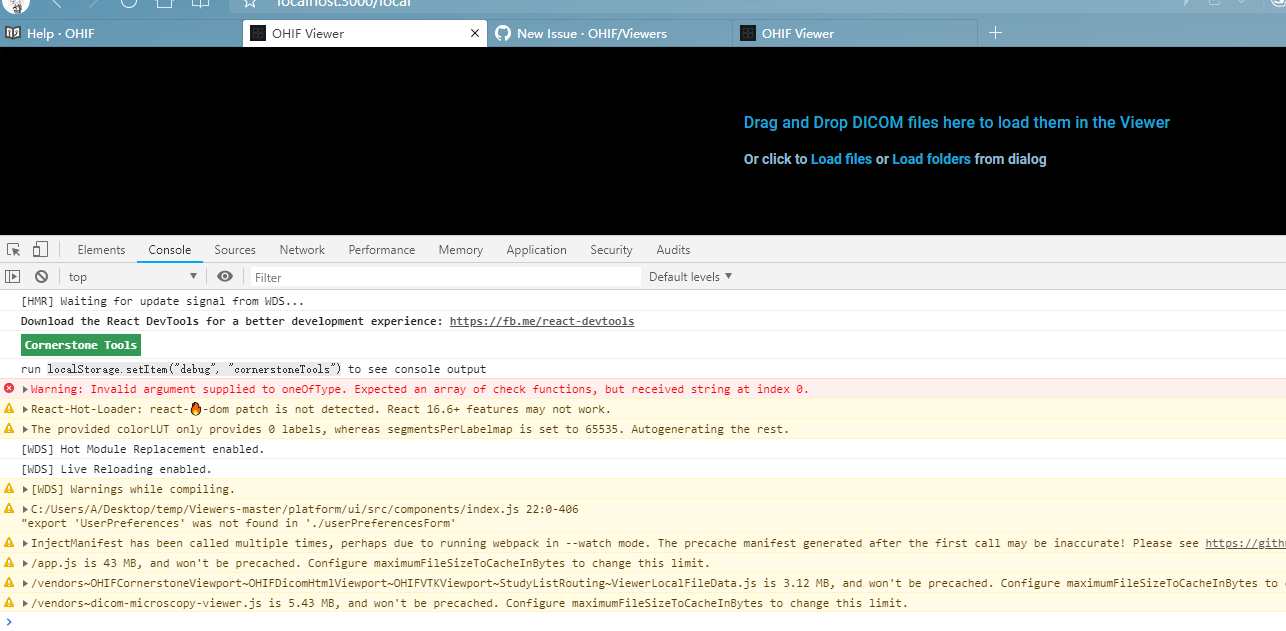 Local upload cannot be used. · Issue #1254 · OHIF/Viewers · GitHub