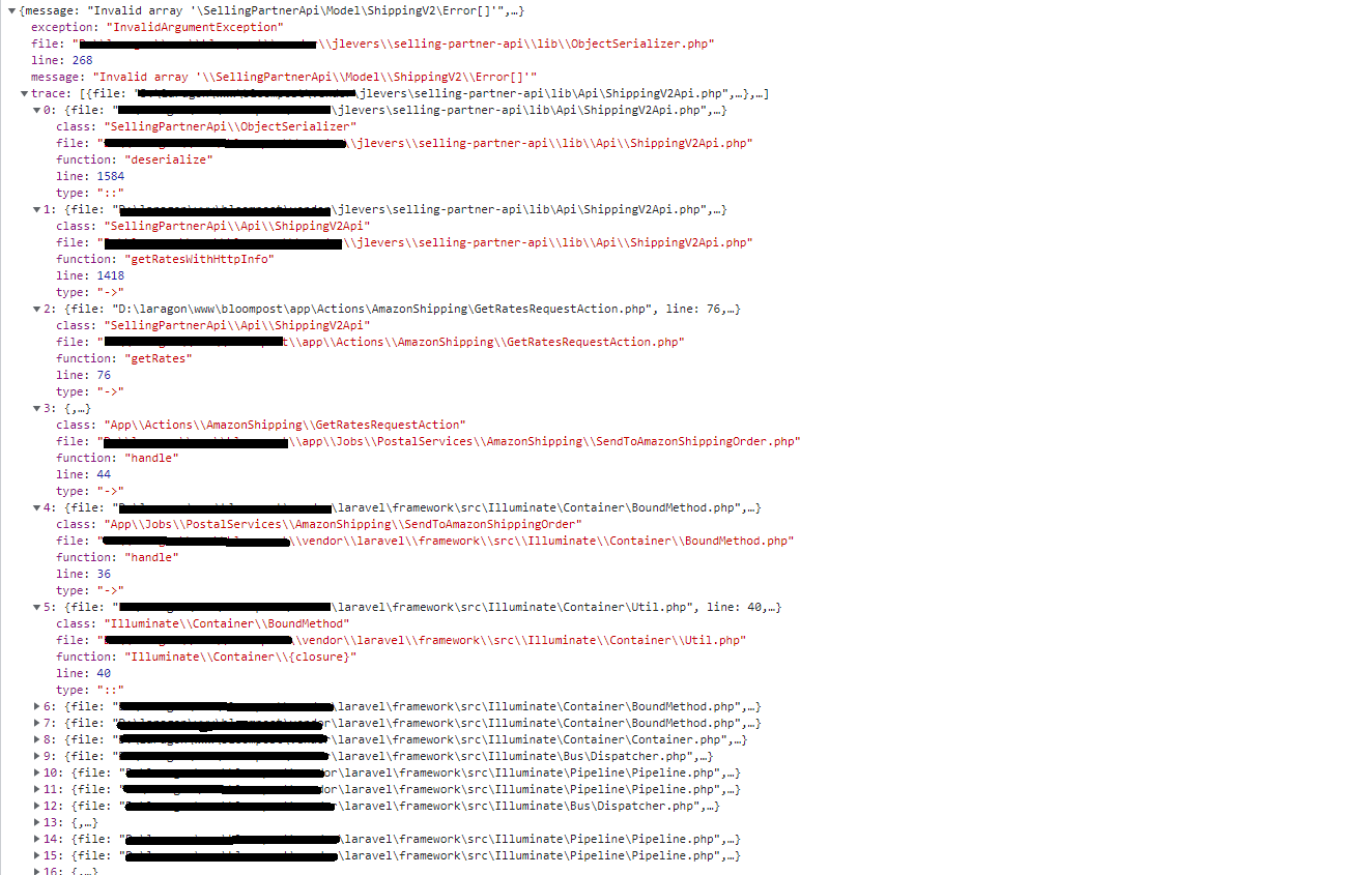 How Can I Use Shipping Api V2 Amazon Error Not Deserialize Properly Showing Php Error · Issue