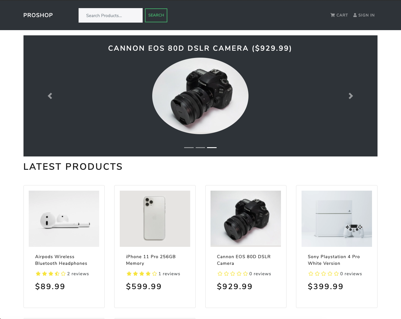 GitHub - sgavrielov/proShop: Shopping cart built with MERN & Redux
