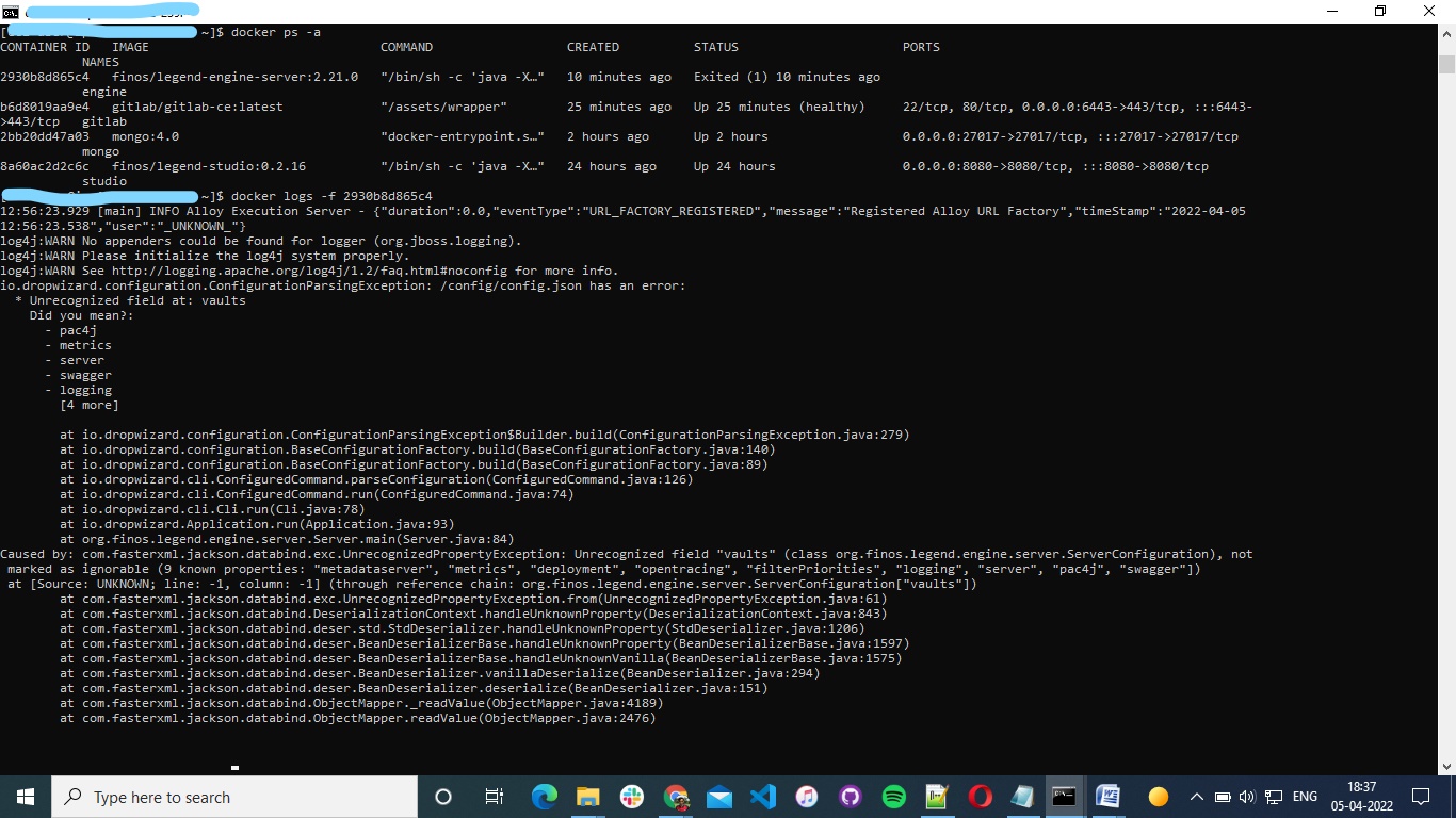 finos/legend-engine-server fails with Unrecognized field at: vaults error · Issue #492 · finos ...