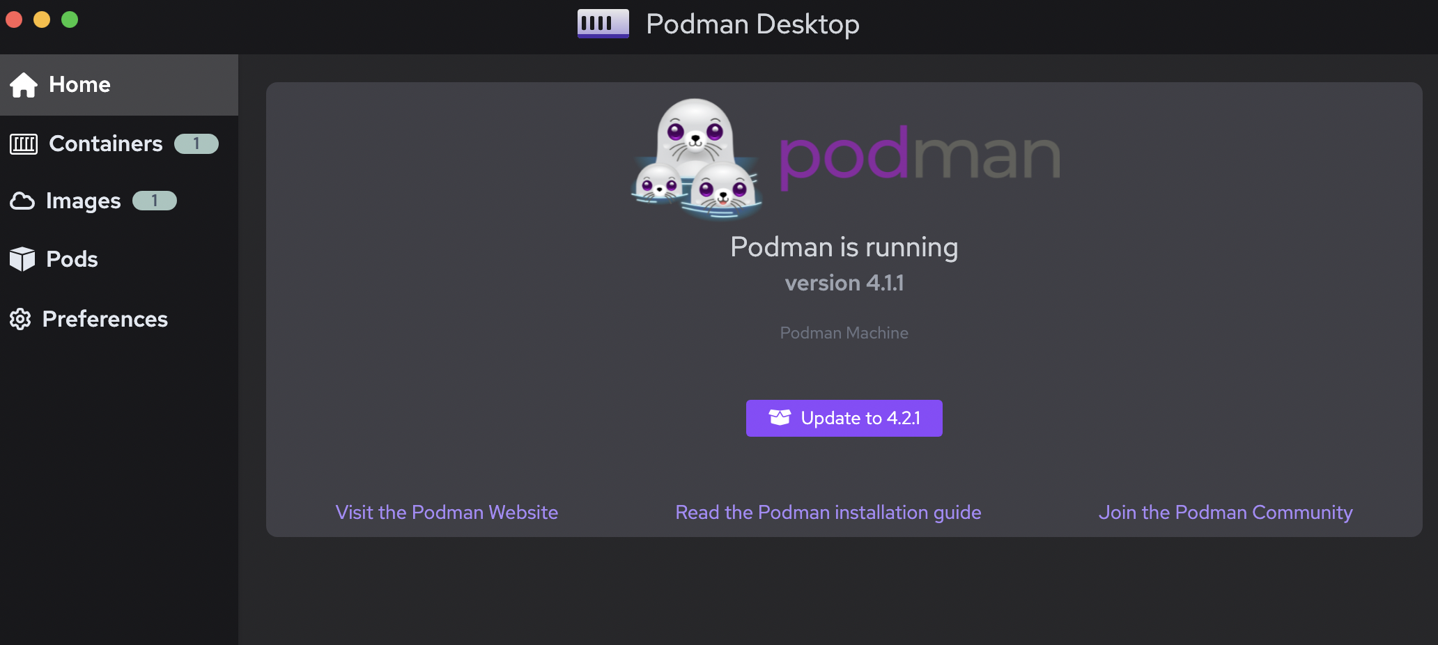 Podman update to 4.2.1 does not seem to work · Issue #468 · podman-desktop/podman-desktop · GitHub