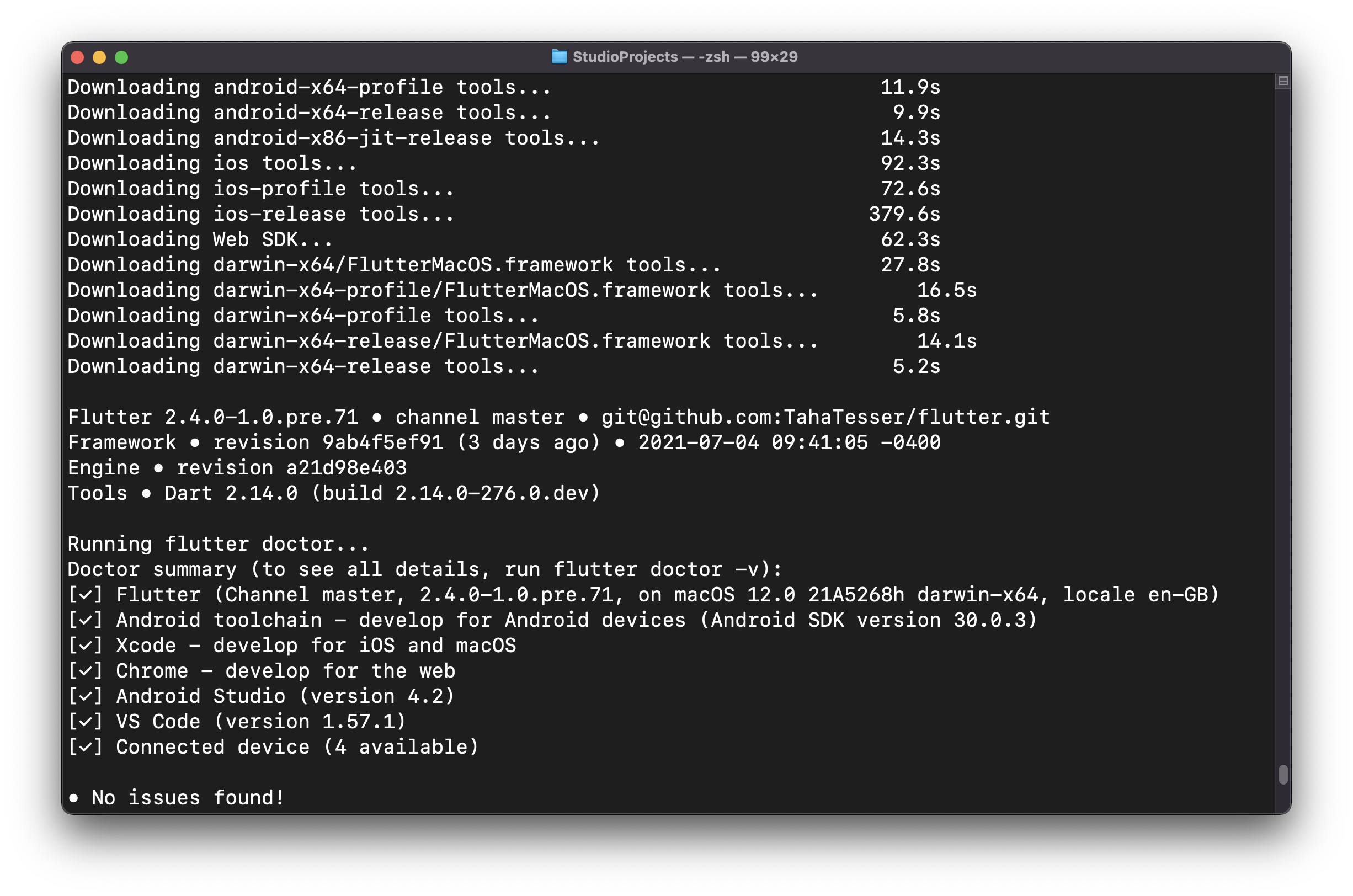 [tools] `flutter doctor` during upgrade doesn't show validation colors ...