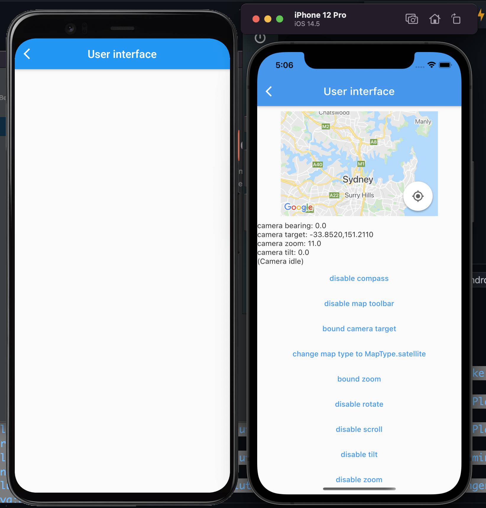[platform-view][maps] One of the emulator crashes when launching the same app on both iOS and ...
