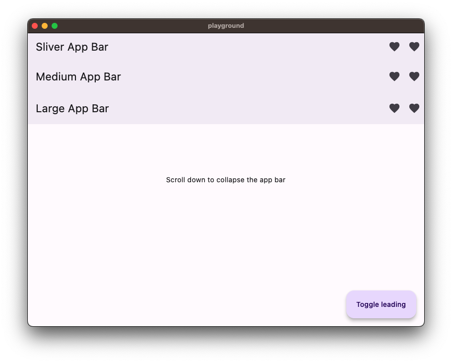 `SliverAppBar.medium` & `SliverAppBar.large` have fixed padding when leading widget isn't ...