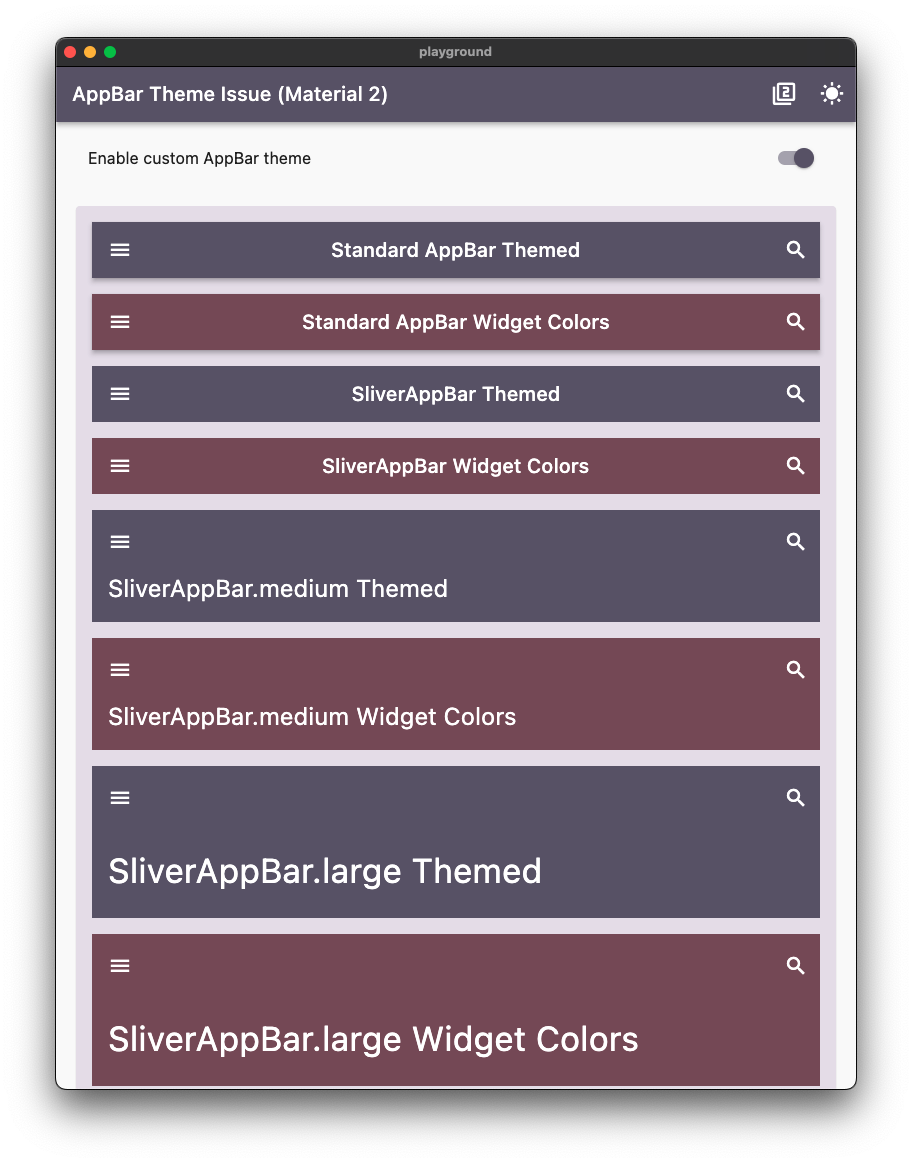 [material] Sliverappbar Medium And Sliverappbar Large Theming And Defaults Issue · Issue 123943