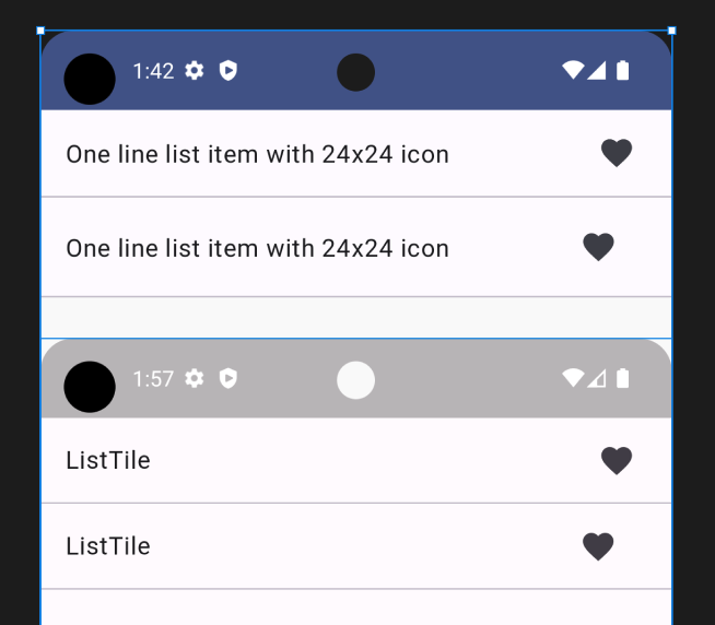 Update Listtile To Match M3 Specs · Issue 127075 · Flutterflutter · Github 3325