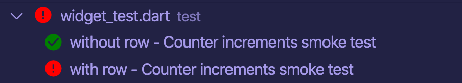 WidgetTester tap is not recognized when GestureDetector.child is a Row ...