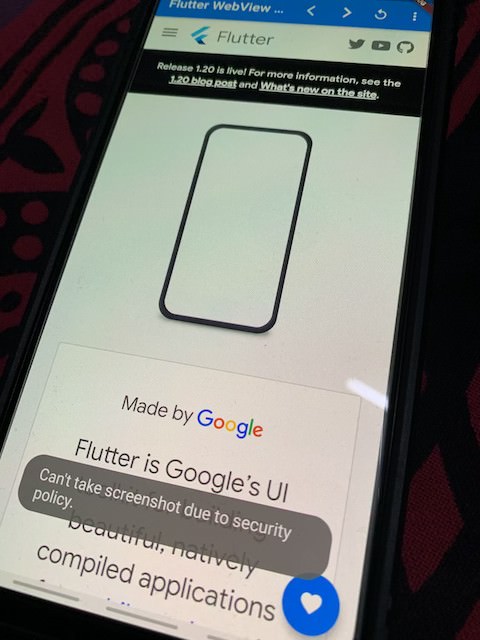 Black Screen when using .LayoutParams.FLAG_SECURE with webview_flutter on Android 10 · Issue ...