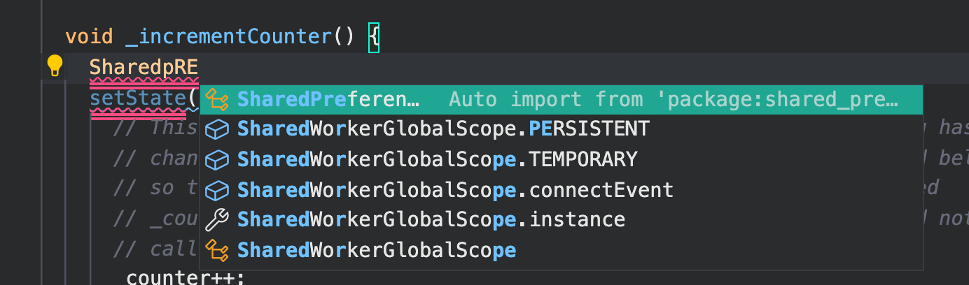 Suggestion code is not working · Issue #70693 · flutter/flutter · GitHub