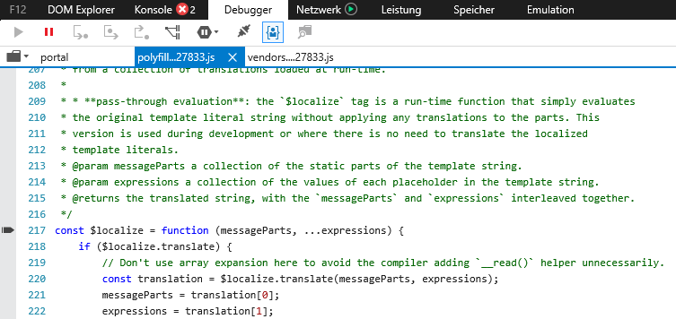 Angular 10, no esm5 build for @angular/localize, rest parameter in esm2015 build not supported ...