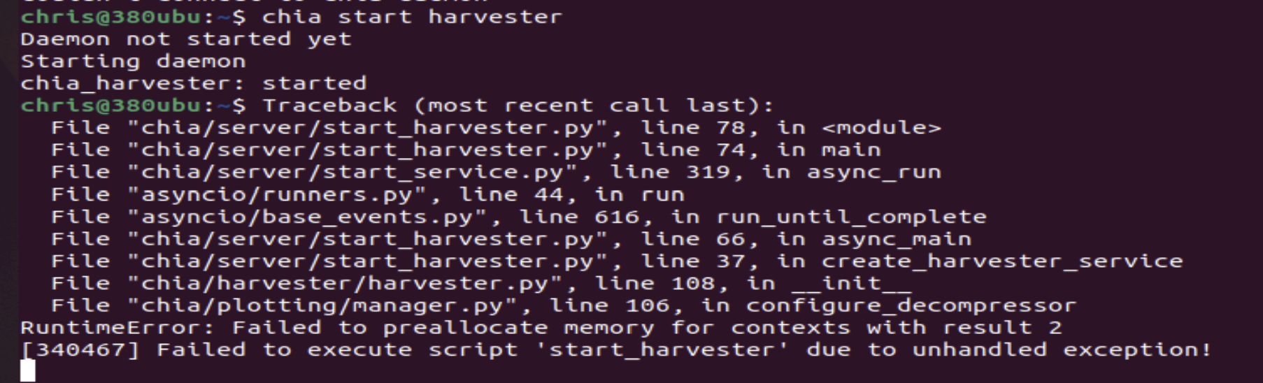 [Bug] 2.0 RC2 Start Harvester Fails · Issue #15910 · Chia-Network/chia-blockchain · GitHub