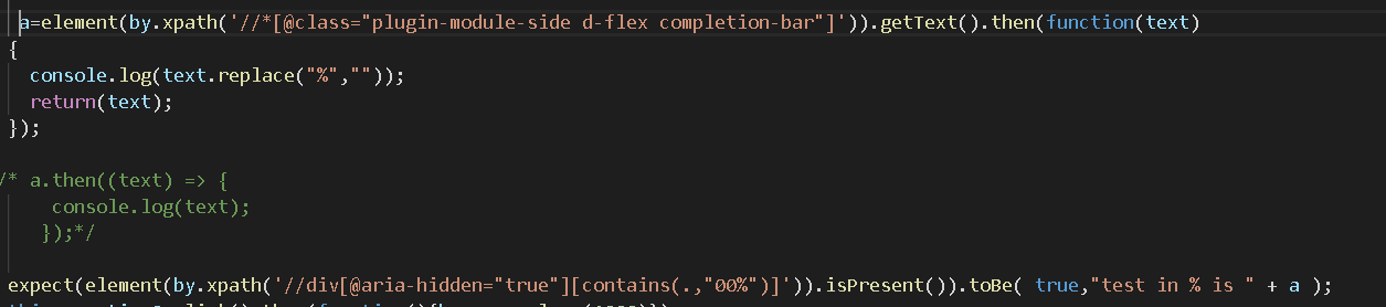 when i am tying to print value of "a" in expect condition ==> getting result as undefined ...