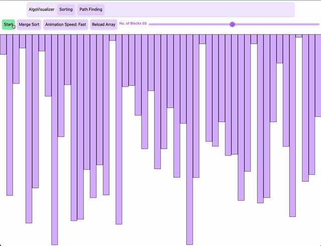 GitHub - jaiswalvikas9991/AlgoVisualizer: A ReactJs based web application for visualization of ...