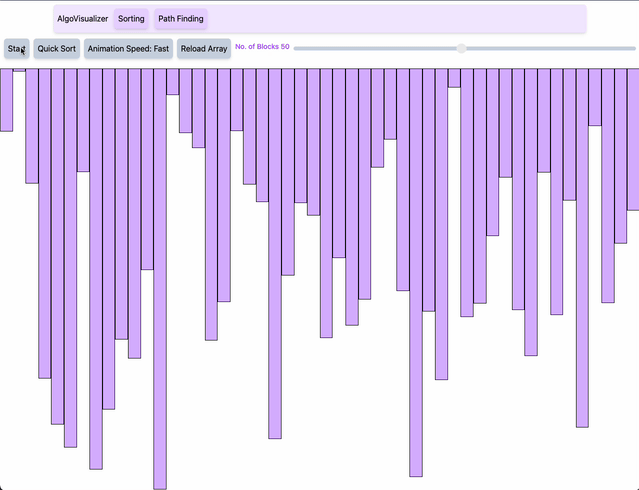 GitHub - jaiswalvikas9991/AlgoVisualizer: A ReactJs based web application for visualization of ...