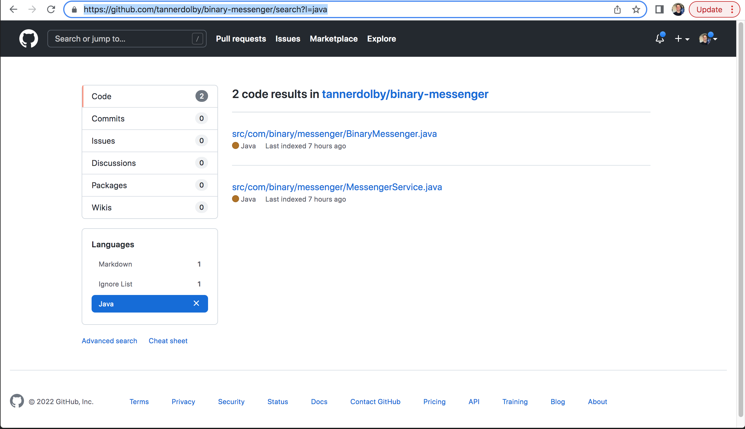 Language search tags displaying as empty when the repo contains code of ...